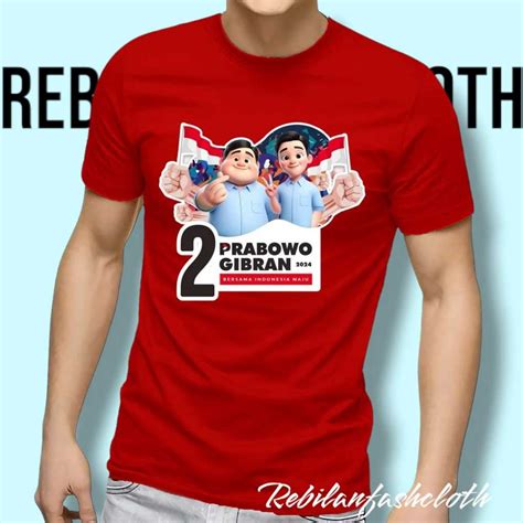 Jual Baju Capres Cawapres PRABOWO GIBRAN Kaos Viral Capres No 2 T