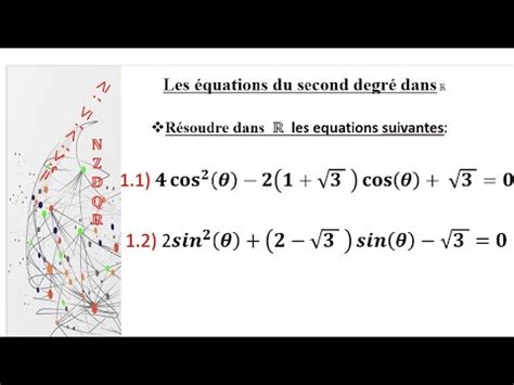 Equation du second degré et trigonométrique avec changement de