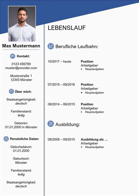 Lebenslauf Erstellen Vorlagen Kostenlos Lebenslauf
