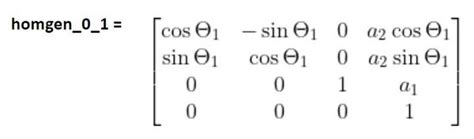 find homogeneous transformation matrices for a robotic arm automatic addison