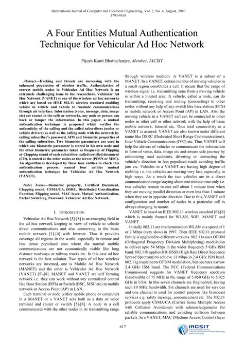 pdf a four entities mutual authentication technique for vehicular ad hoc network