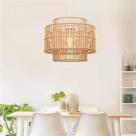 Arturesthome 1 Light Boho Beach Woven Rattan Pendant Lights Handwoven