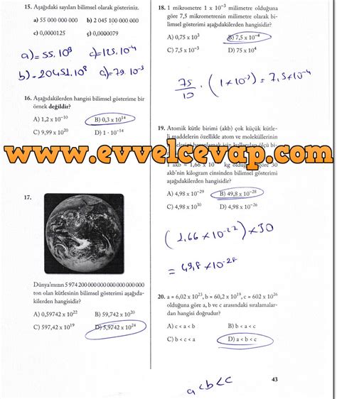 8 Sınıf Matematik Kök e Yayınları Ders Kitabı Cevapları Sayfa 43
