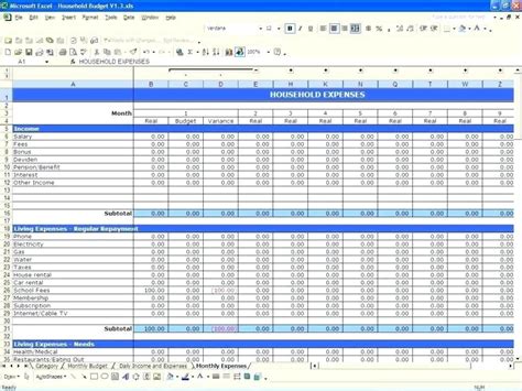 Self Employment Income Expense Tracking Worksheet Excel