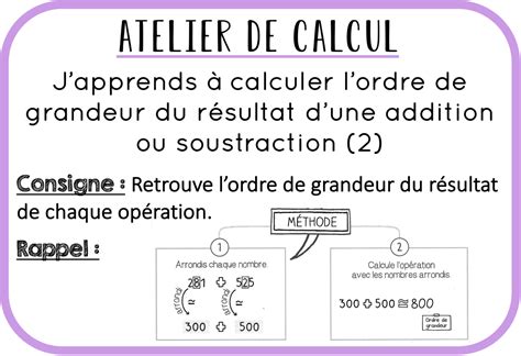 Ateliers Autonomes Calcul Les Additions Et Les Soustractions