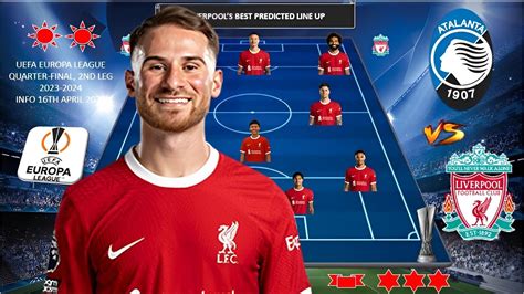 LIVERPOOL BEST PREDICTED LINEUP EUROPA LEAGUE QUARTER FINAL 2nd LEG
