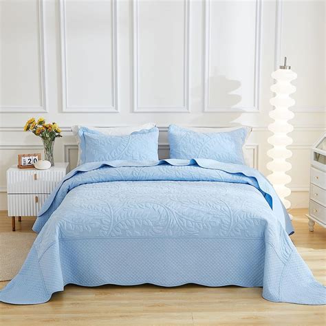 Marcielo 3 Piece 100 Cotton Oversized Bedspread Set Coverlet Set Lightweight Quilt