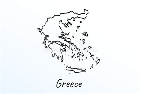 Greece Map Of Black Contour Curves Vector Illustration Stock Vector