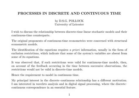 pdf processes in discrete and continuous time · wavelets analysis and in digital signal