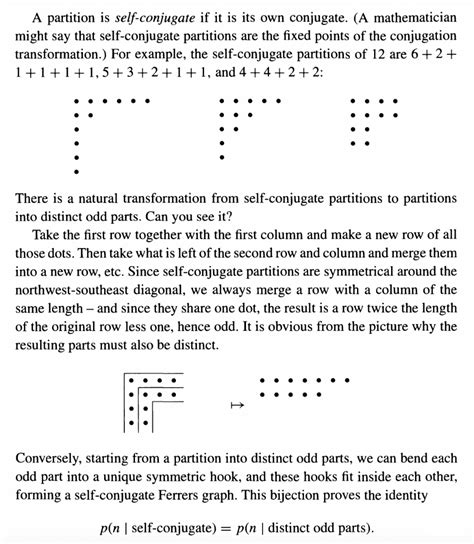 solved a partition is self conjugate if it is its own
