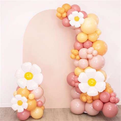 Amazon Daisy Balloon Garland Arch Kit 100Pcs White Groovy Daisy