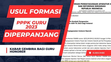 KABAR GEMBIRA BAGI GURU HONORER USUL FORMASI ASN PPPK GURU 2023