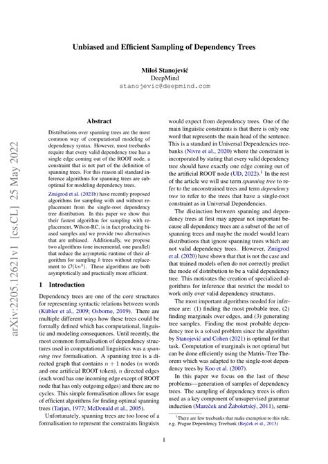 pdf unbiased and efficient sampling of dependency trees