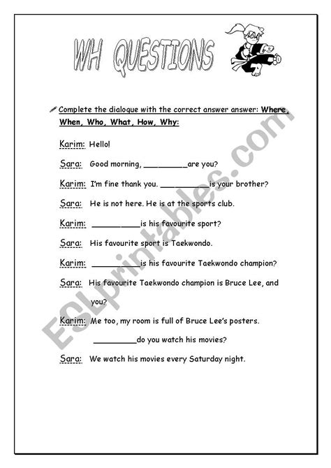 Wh Questions Exercise ESL Worksheet By Sassi