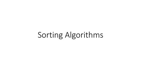 sorting algorithms ppt download