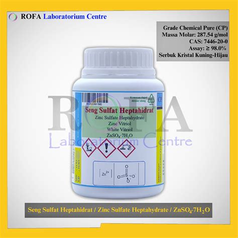 Jual Seng Sulfat Heptahidrat Zinc Sulfate Heptahydrate Znso H O
