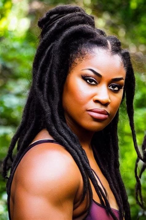 Curvy Muscular Nubian Warrior Woman Dreadlocks A OpenArt