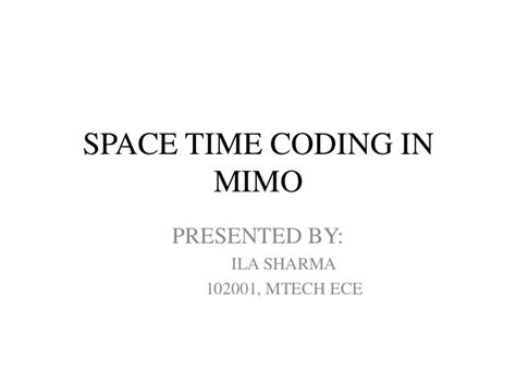 space time coding in mimo