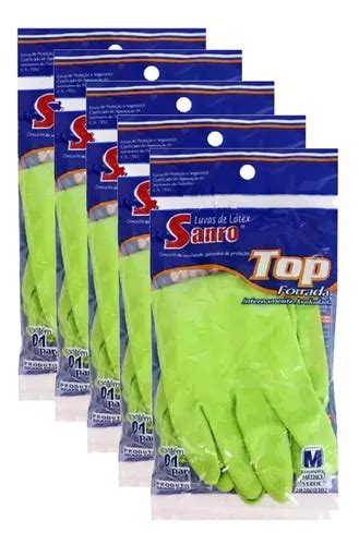 Luva De Látex Sanro Multiuso Verde Kit 5un MercadoLivre