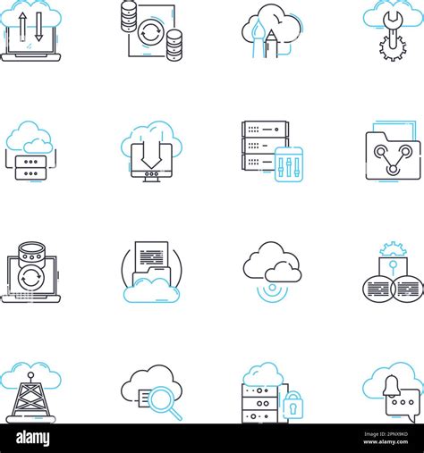 Digital Nerking Linear Icons Set Connection Collaboration Community