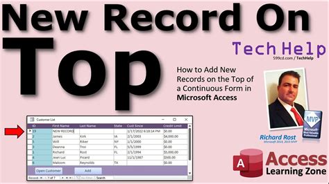 How To Add New Records On The Top Of A Continuous Form In Microsoft