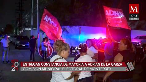 Adrián de la Garza recibe la constancia de mayoría como alcalde electo