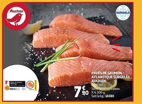 Promo Pavés De Saumon Atlantique Surgelés Auchan chez Auchan