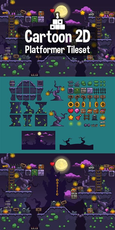 Jungle Platformer D Game Tileset Craftpix Net Pixel Art Games