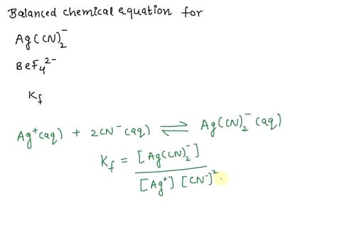 SOLVED Write The Balanced Chemical Equation Associated With The