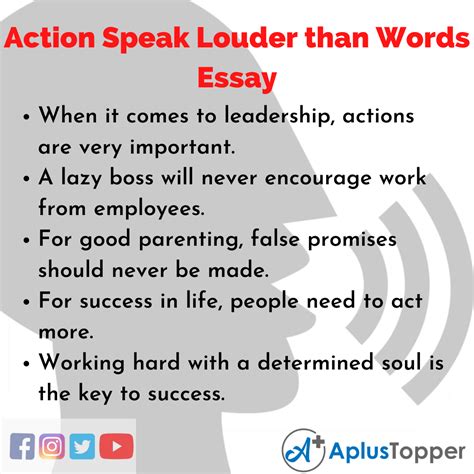 Actions Speak Louder Than Words Examples