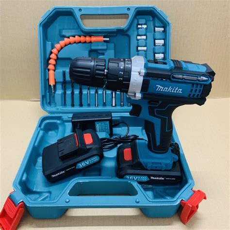 Máy khoan pin 36V Makita 3 chức năng có búa Tặng kèm 24 chi tiết gồm