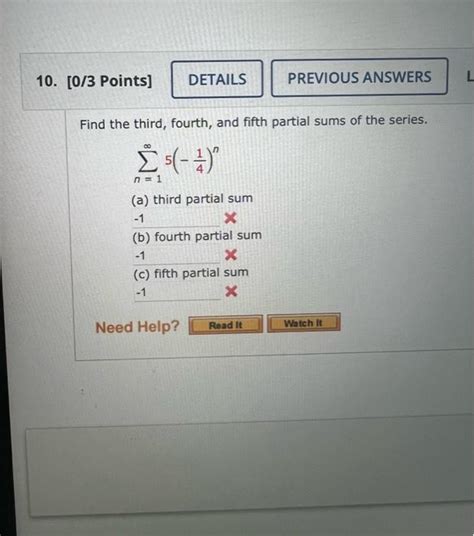 solved find the third fourth and fifth partial sums of the