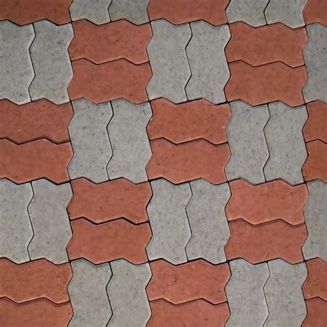 Red White Concrete Interlocking Paver Block For Pavement Thickness