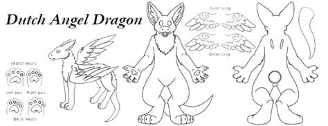 Free To Use Dutch Angel Dragon Ref Sheet Base Ref Dragon Blank Angel