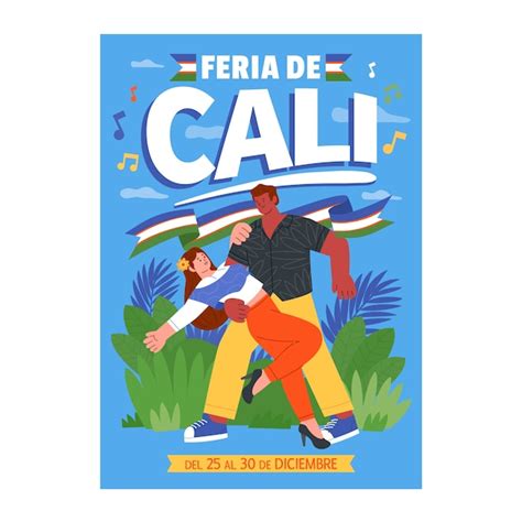 Free Vector Flat Feria De Cali Vertical Poster Template