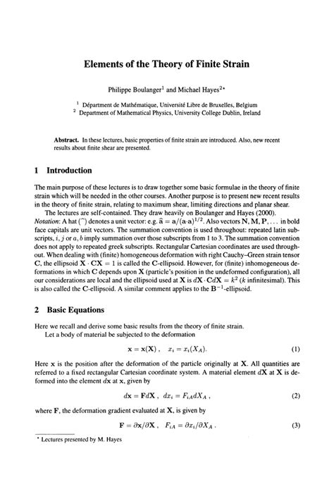 pdf elements of the theory of finite strain