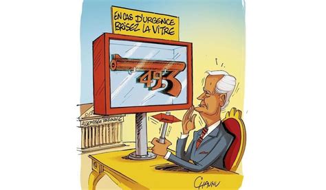 Le dessin de Chaunu le 49 3 prêt à lemploi pour le projet de budget