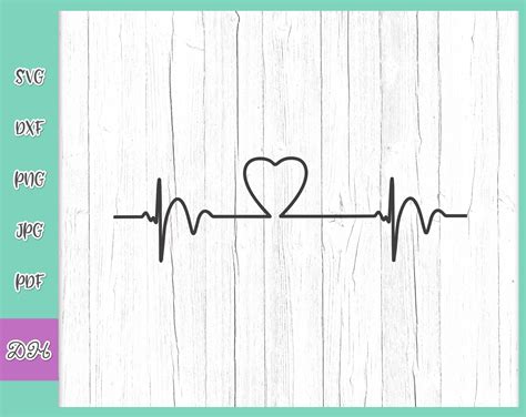 Heartbeat Svg File For Cricut Ekg Svg Heart Beat Cardiogram Etsy