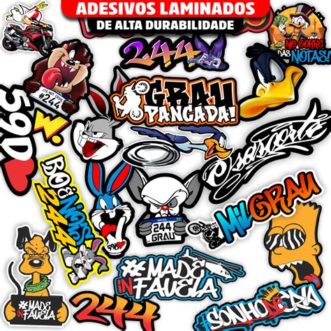 Super Cartela de adesivos que não desbotam 21 adesivos moto bike