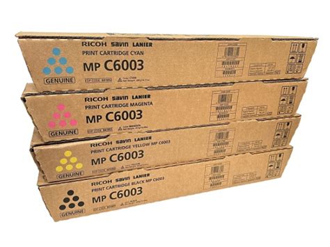 Ricoh Genuine OEM MP C6003 Complete Toner Cartridge Set 841849 841850