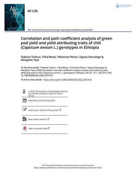 pdf correlation and path coefficient analysis of green pod yield and yield attributing traits