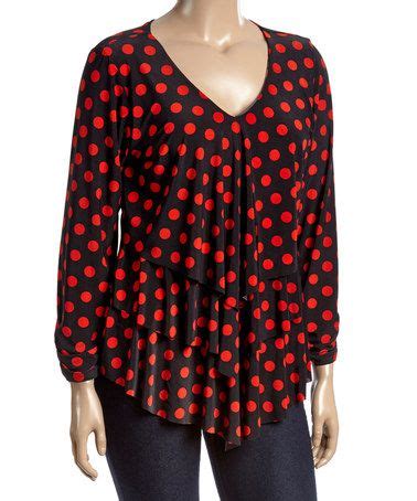 Look At This Zulilyfind Black Red Polka Dot Tiered V Neck Top
