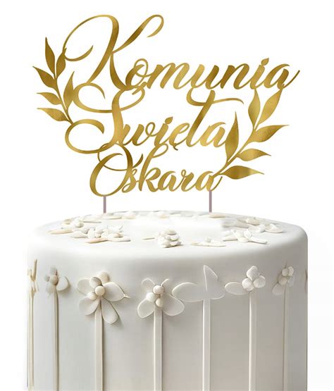 Topper Toper Listki Na Tort Pierwsza Komunia W Imi