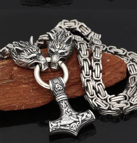 Od N S Wolves Martillo De Thor Collar Viking Collar Etsy Martillo