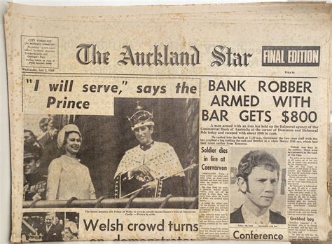 Old Newspaper The Auckland Star Nd July Prince Of Wales Crowned