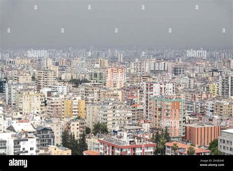 Vista aérea del nuevo centro de la ciudad de Adana Turquía El