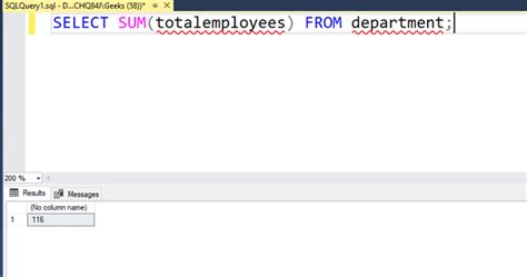 Requ Te Sql Pour Trouver La Somme De Toutes Les Valeurs Dans Une