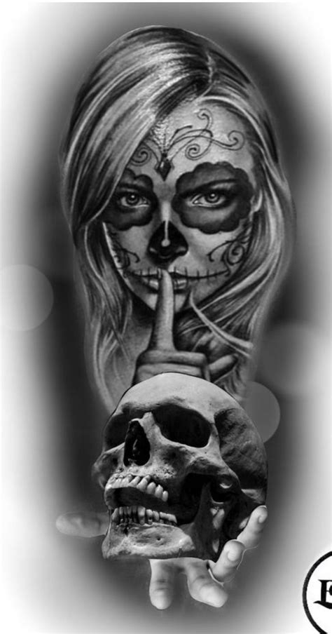 Chicanas Tattoo Skull Girl Tattoo Skull Sleeve Tattoos Girl Face