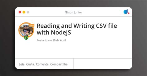 Reading And Writing CSV File With NodeJS