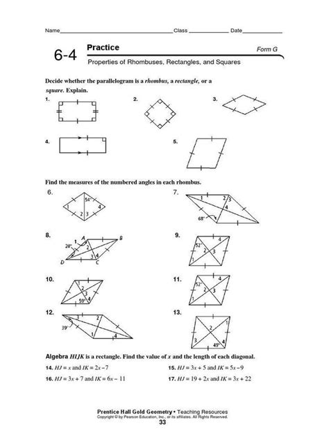 Area Of Rhombus And Kite Worksheet Pdf